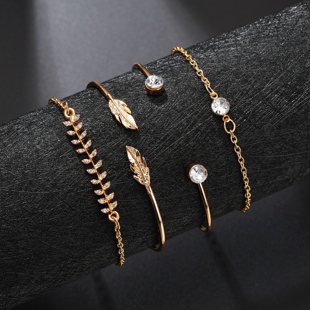 Destiny Jewels 4Pce Set Gold Plated Layered Adjustable Boha Bracelet ...