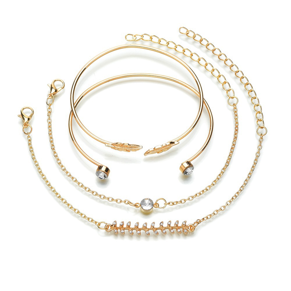 Destiny Jewels 4Pce Set Gold Plated Layered Adjustable Boha Bracelet ...